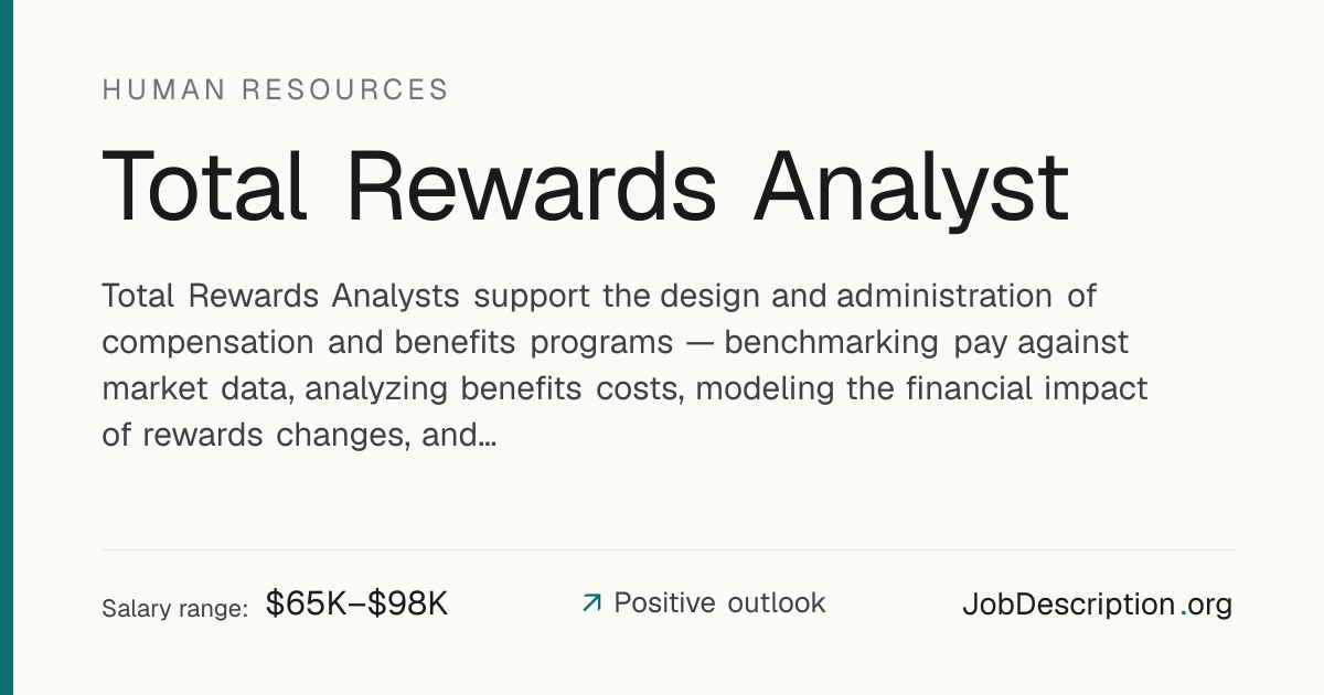 Total Rewards Analyst Job Description, Salary & Career Outlook ...