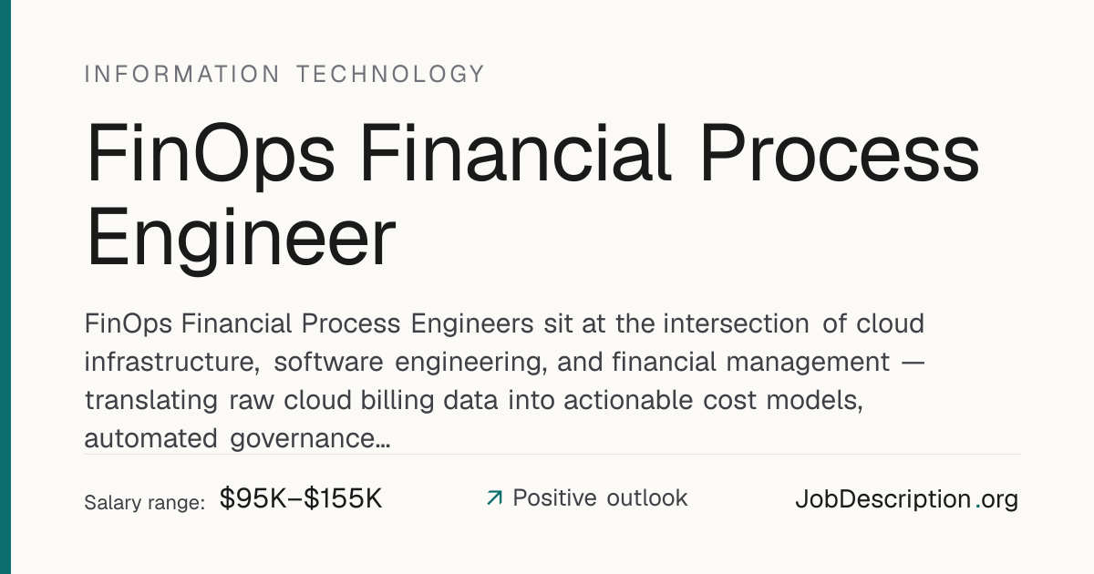 FinOps Financial Process Engineer Job Description, Salary & Career ...