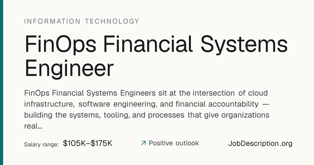 FinOps Financial Systems Engineer Job Description, Salary & Career ...