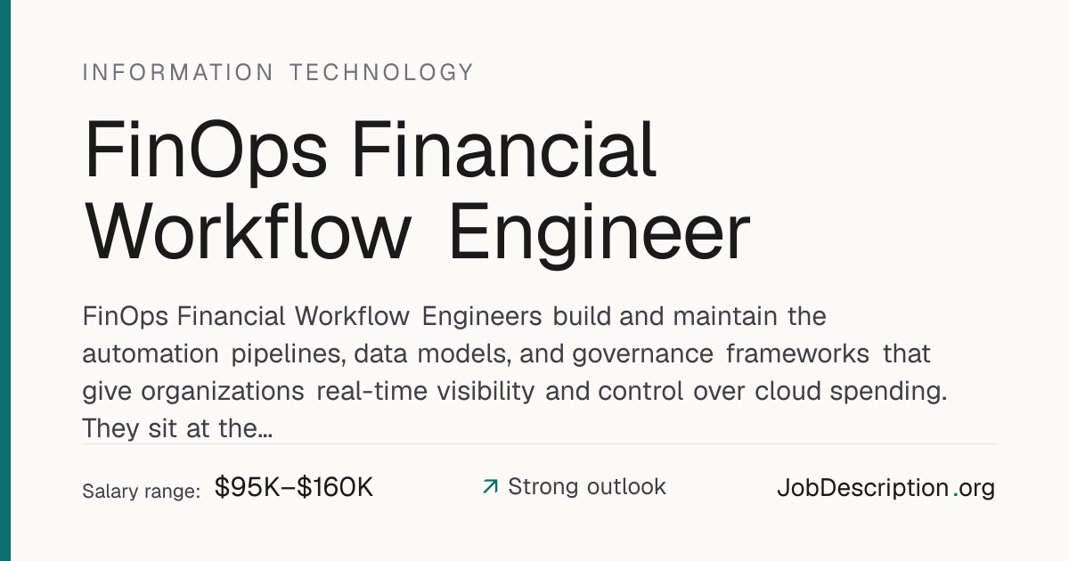 FinOps Financial Workflow Engineer Job Description, Salary & Career ...