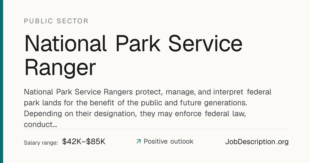 National Park Service Ranger Job Description, Salary & Career Outlook ...