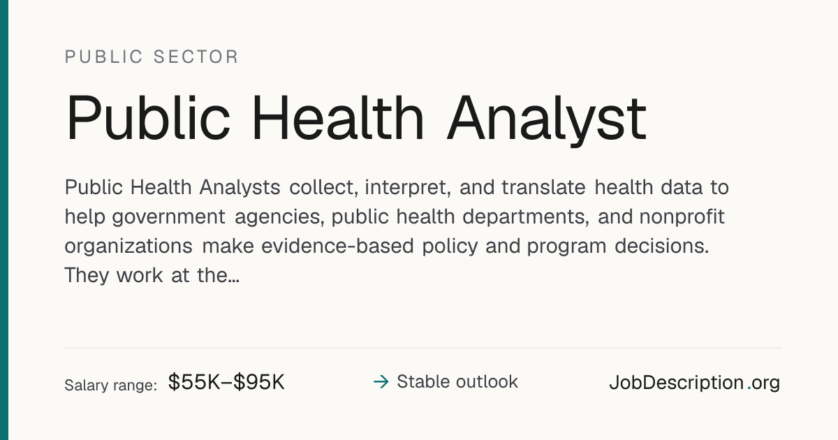 Public Health Analyst Job Description, Salary & Career Outlook ...